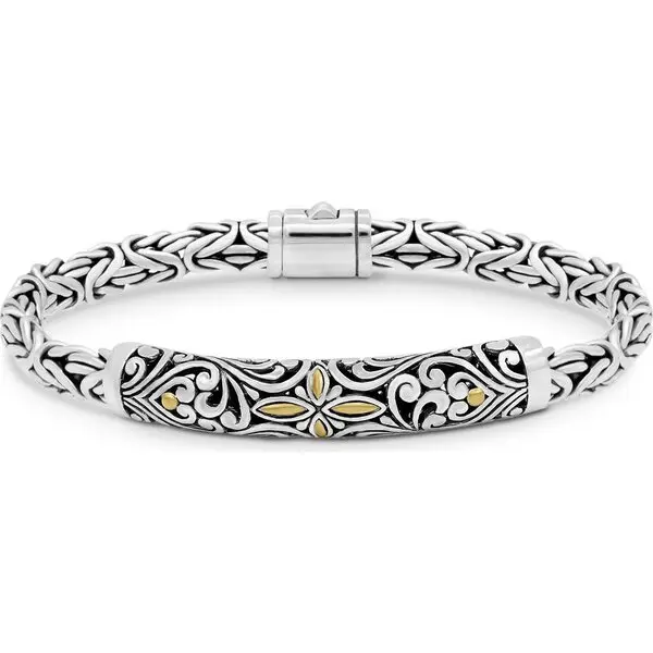 DEVATA Bali Filigree Bracelet In Sterling And 18k Gold