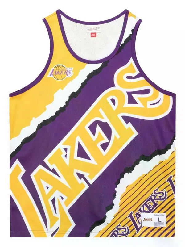 Mitchell & Ness Jumbotron 2.0 Nba Lakers Graphic Sleeveless Tank Top - Yellow