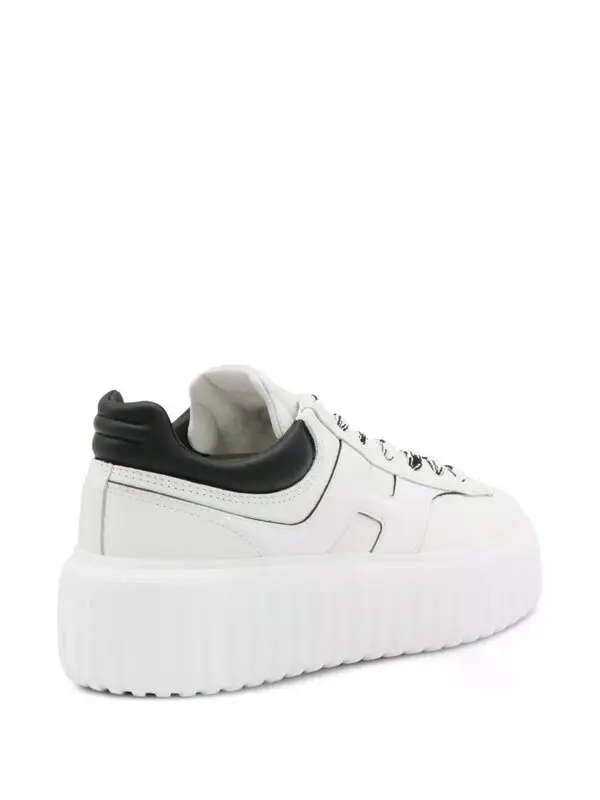 Hogan Platform Houndstooth Lace Sneakers - White