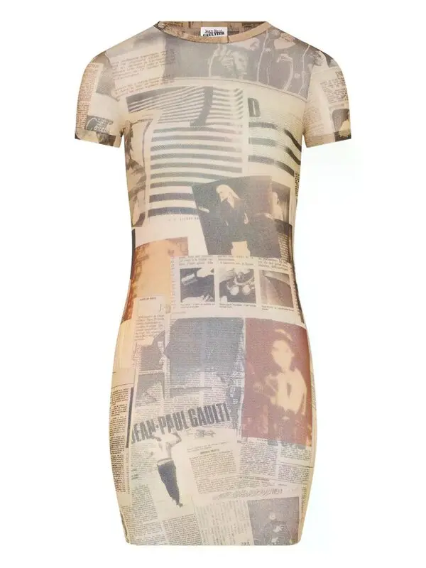 JEAN PAUL GAULTIER Journal-print Mini Dress