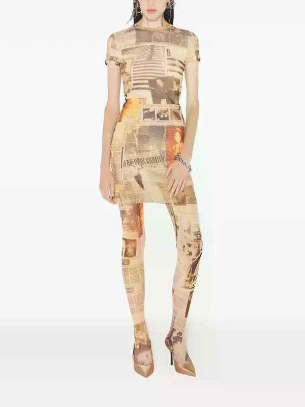 JEAN PAUL GAULTIER Journal-print Mini Dress
