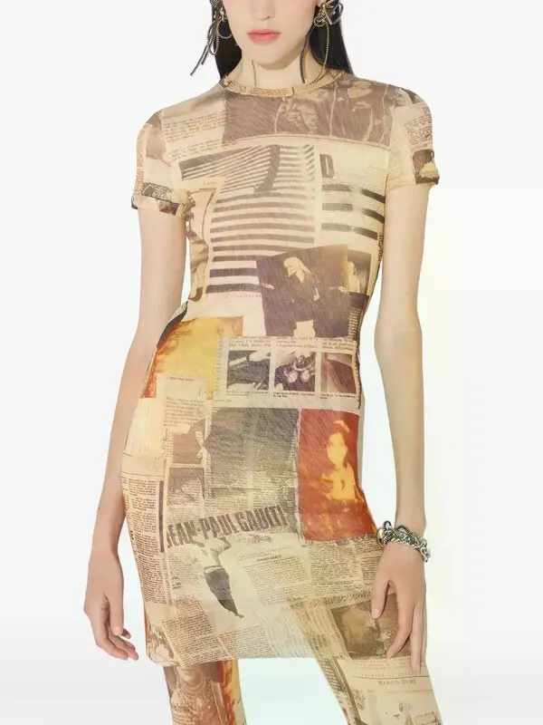 JEAN PAUL GAULTIER Journal-print Mini Dress