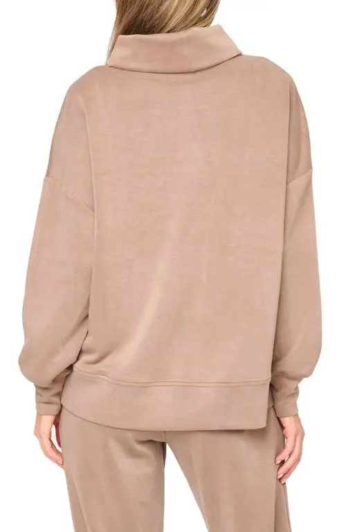 GIBSONLOOK Cowl Neck Long Sleeve Sweatshirt - Dark Taupe