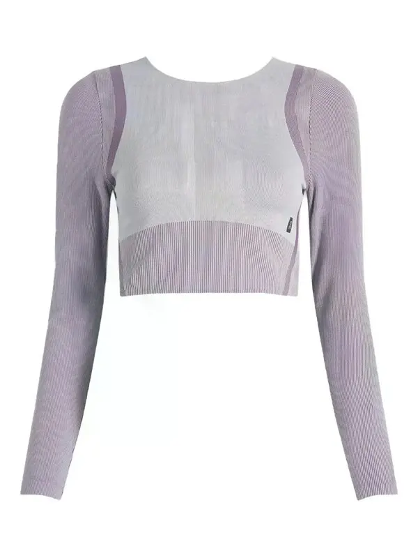 On Knitted Cropped Long-sleeve Top