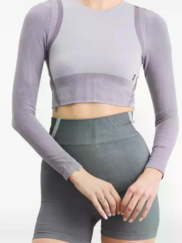 On Knitted Cropped Long-sleeve Top