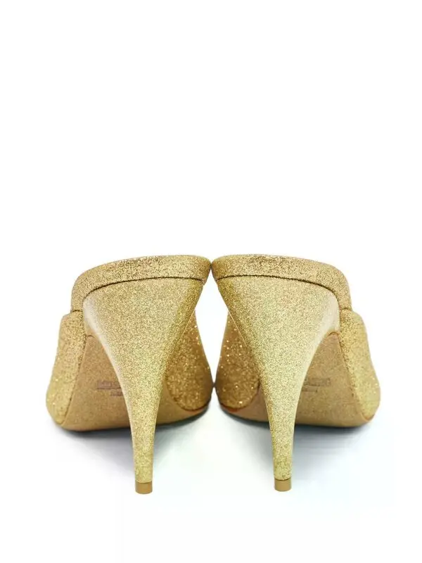 Moschino Glitter Peep-toe Mules