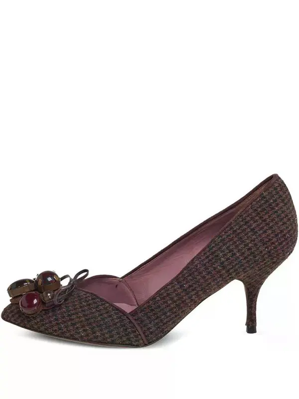Miu Miu Houndstooth Enamel Pumps