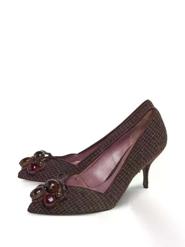 Miu Miu Houndstooth Enamel Pumps