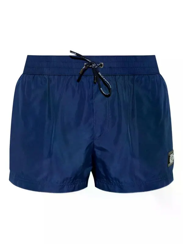Dolce & Gabbana Logo-plaque Swim Shorts - Blue