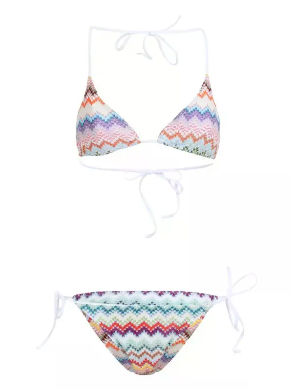 Missoni Chevron-pattern Bikini - White