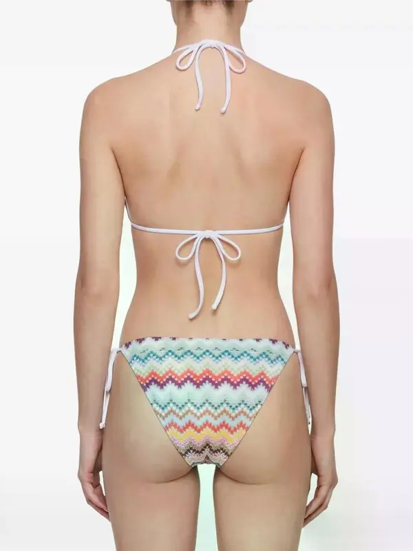 Missoni Chevron-pattern Triangle Bikini - White