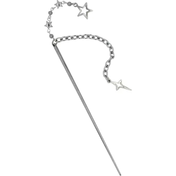 VELVET LUNA Steel Hair Pin With Charm Detail - Silver
