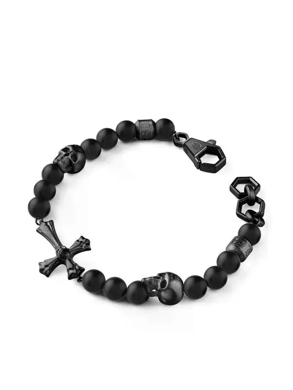 Philipp Plein Onyx Beads Bracelet - Black