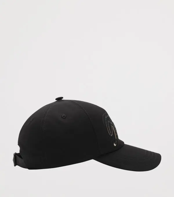 Burberry Cotton Gabardine Cursive Logo Cap