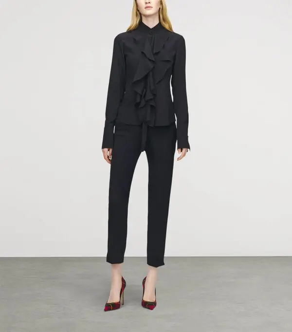 Alexander McQueen Cotton Ruffled Shirt - Black