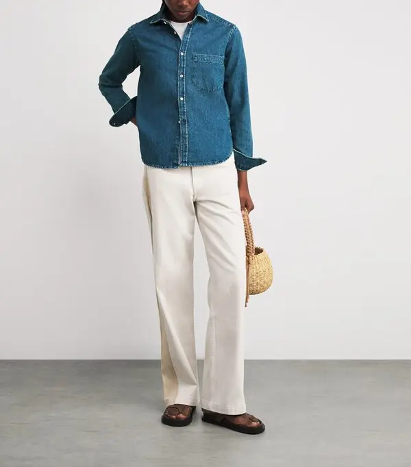 WITH NOTHING UNDERNEATH Denim Classic Shirt - Blue