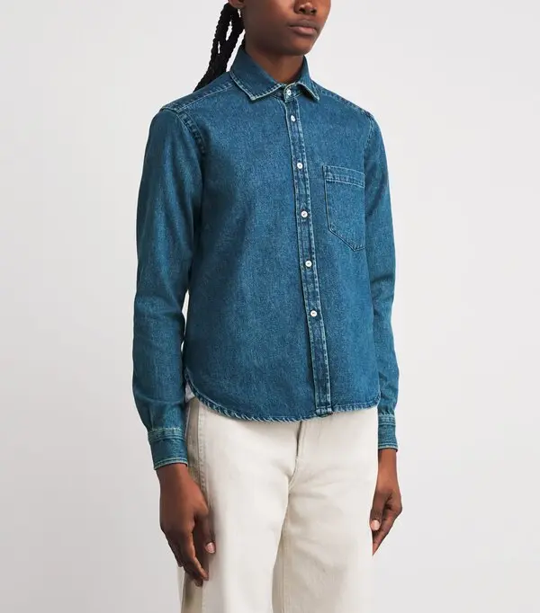 WITH NOTHING UNDERNEATH Denim Classic Shirt - Blue