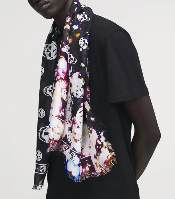 Alexander McQueen Modal-silk Confetti Skull Scarf