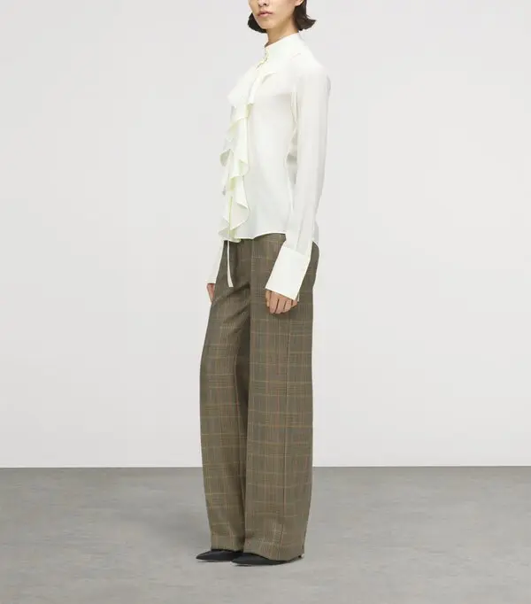 Alexander McQueen Silk Ruffle Blouse - Nude