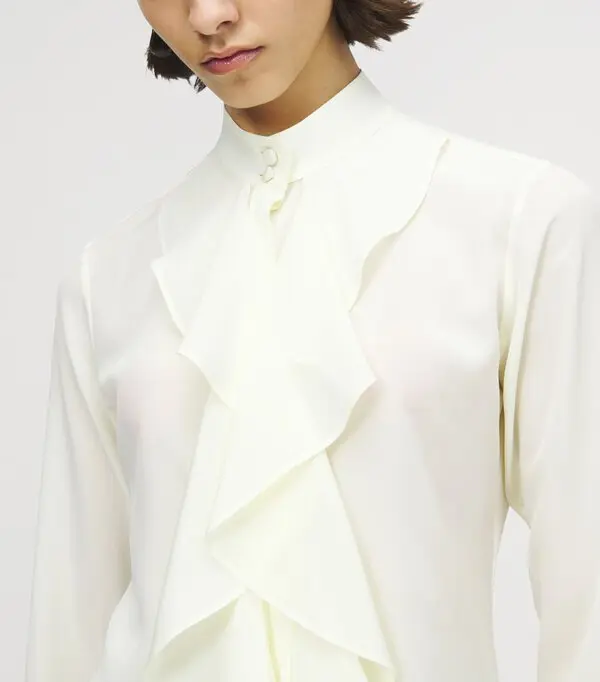 Alexander McQueen Silk Ruffle Blouse - Nude