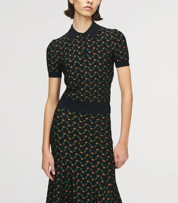 Alexander McQueen Floral Jacquard Polo Shirt