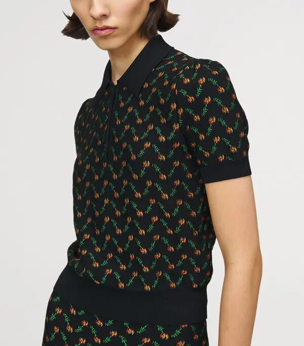 Alexander McQueen Floral Jacquard Polo Shirt