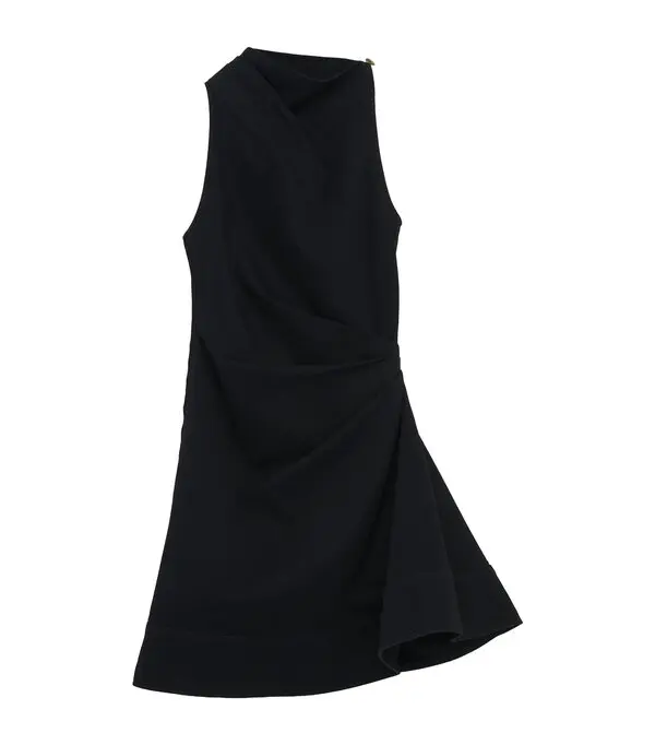 Alexander McQueen Cotton Asymmetric Mini Dress - Black