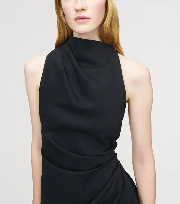 Alexander McQueen Cotton Asymmetric Mini Dress - Black