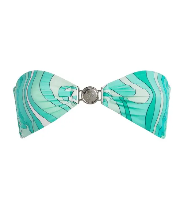 Emilio Pucci Marmo Bandeau Bikini Top - Blue