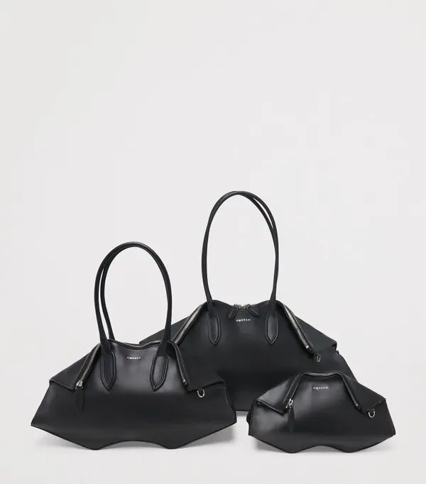 Alexander McQueen Large Leather Manta Top-handle Bag - Black