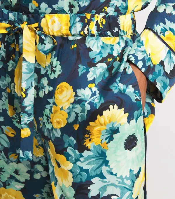 Olivia Von Halle Silk Floral Yves Pyjama Set - Blue