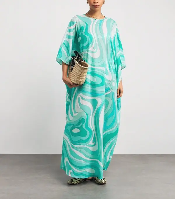 Emilio Pucci Cotton Marmo Maxi Kaftan