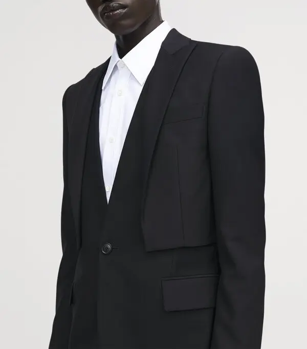 Alexander McQueen Wool Trompe-l'œil Blazer - Black