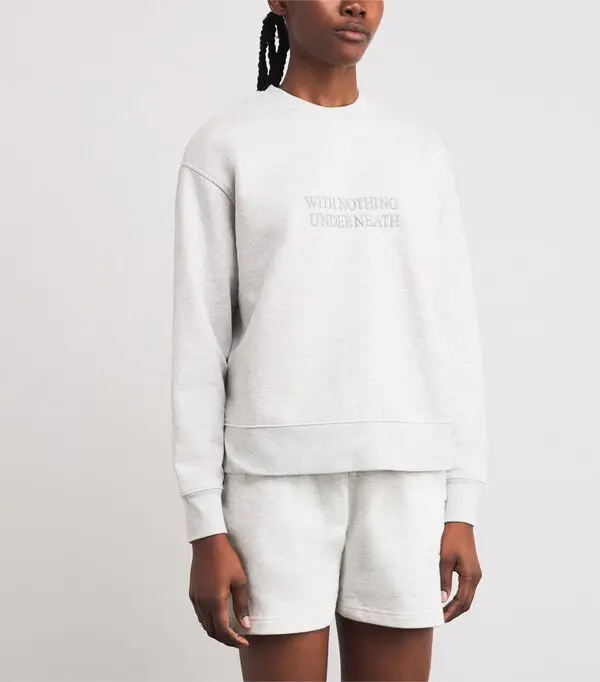 WITH NOTHING UNDERNEATH Cotton Spencer Sweatshirt