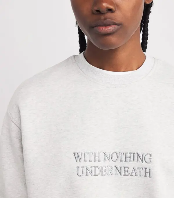 WITH NOTHING UNDERNEATH Cotton Spencer Sweatshirt