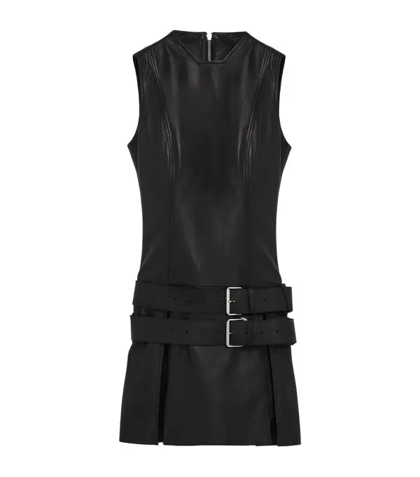 Alexander McQueen Leather Mini Dress With Belt