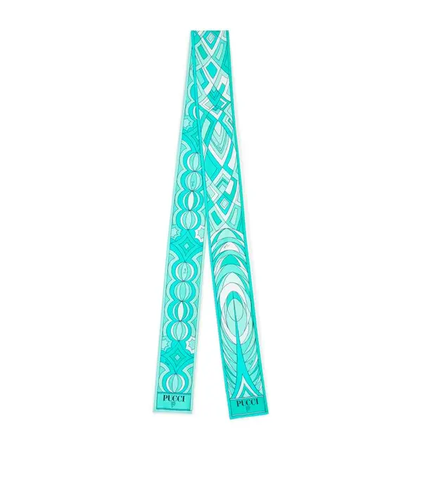 Emilio Pucci Silk Twill Volute And Collane Print Scarf - Blue