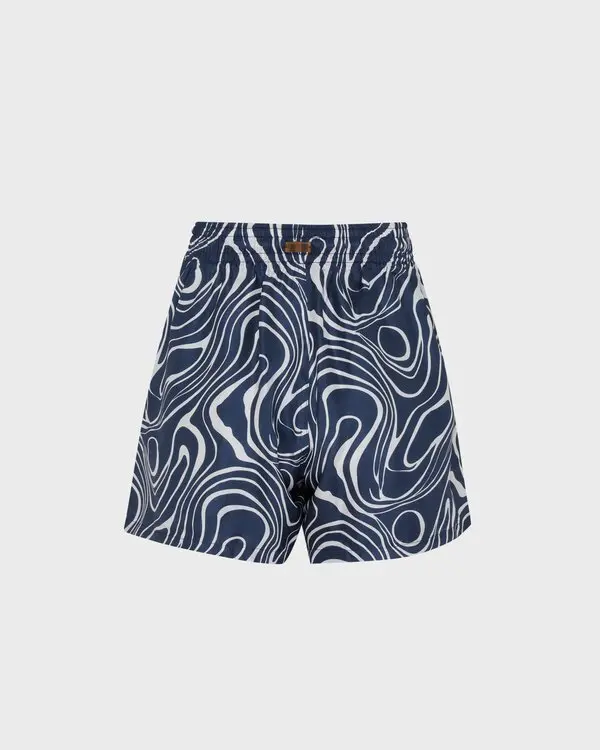 Vilebrequin Waves Print Silk Bermuda Shorts