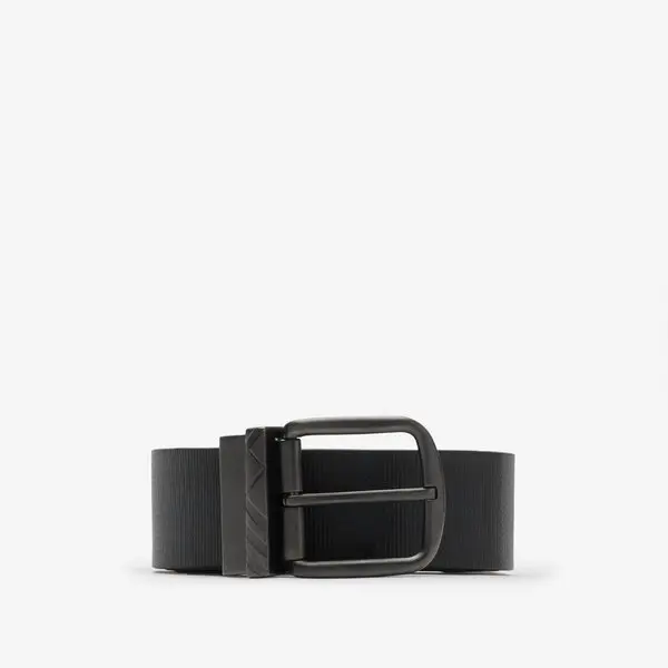 Burberry Reversible Check Pin Belt - Black/charcoal Grey