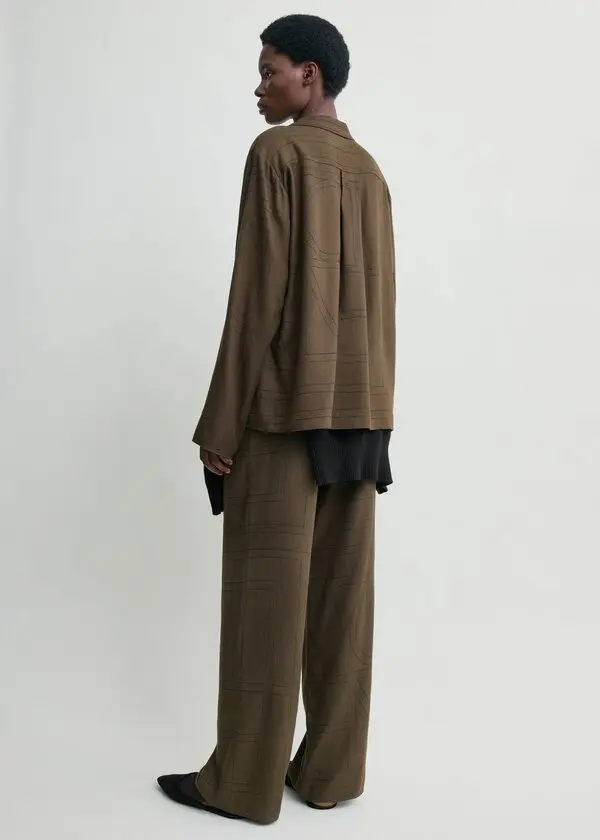 TOTEME Monogram Flannel Pajama Top - Brown