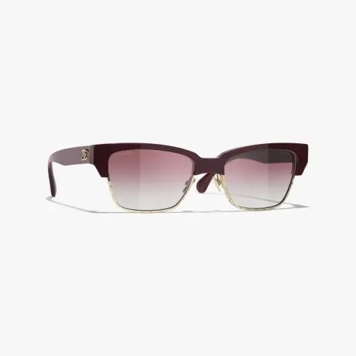 Chanel Cat Eye Sunglasses - Burgundy