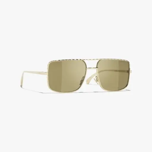 Chanel Pilot Sunglasses - Light Gold
