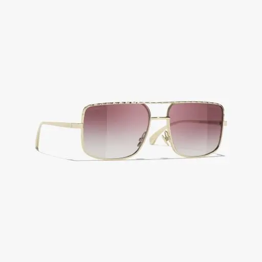 Chanel Pilot Sunglasses - Light Gold