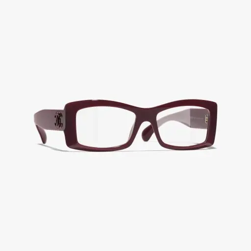 Chanel Rectangle Eyeglasses - Burgundy