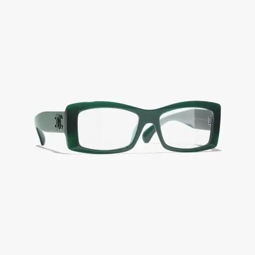 Chanel Rectangle Eyeglasses - Green