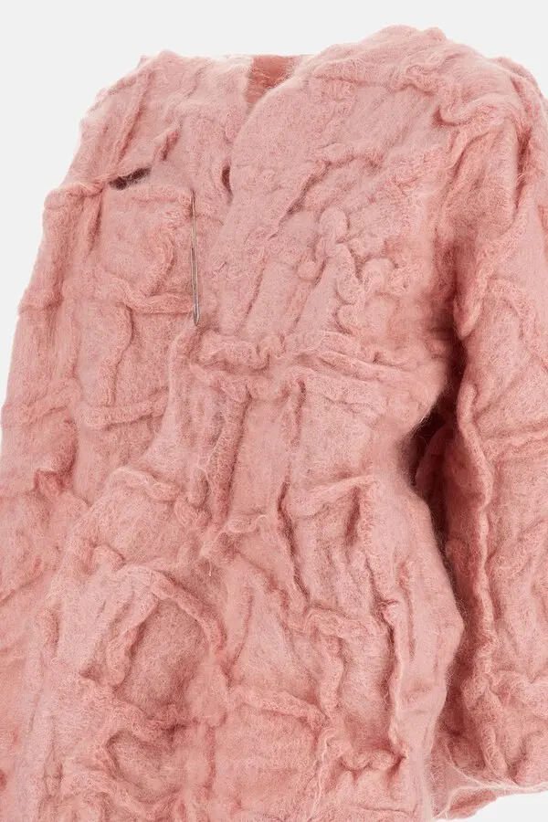 DANIELA GREGIS Mosaic Wool-blend Jacket - Rose