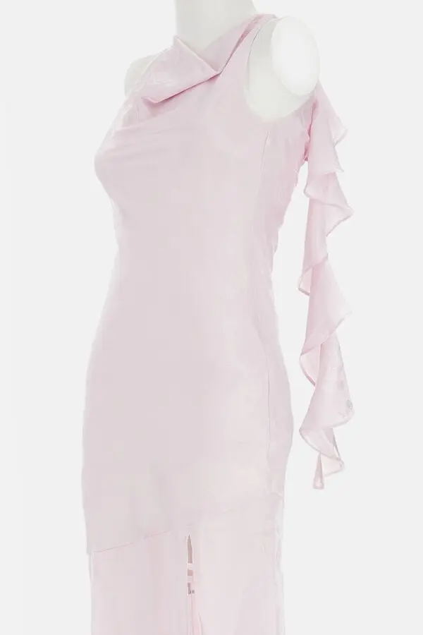 ROTATE BY BIRGER CHRISTENSEN Long Cascade Dress - Rosa