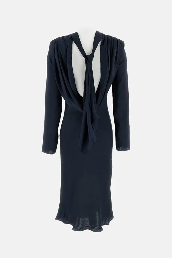 ROTATE BY BIRGER CHRISTENSEN Draped Midi Dress In Satin