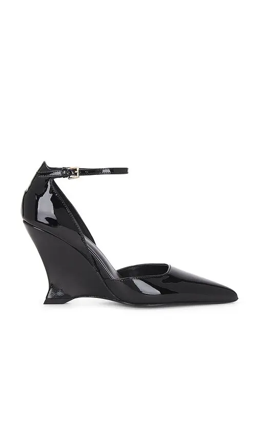 Raye Rivington Patent Wedge - Black