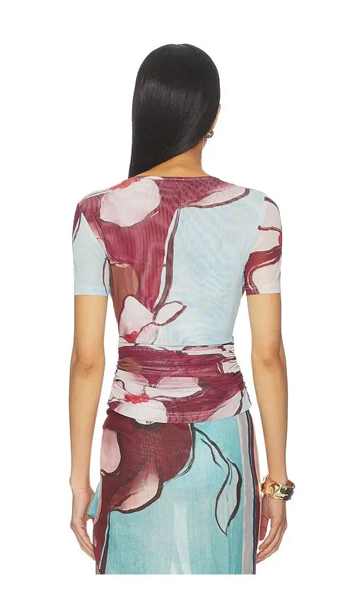 ROAME. Roame Marley Printed Mesh Top